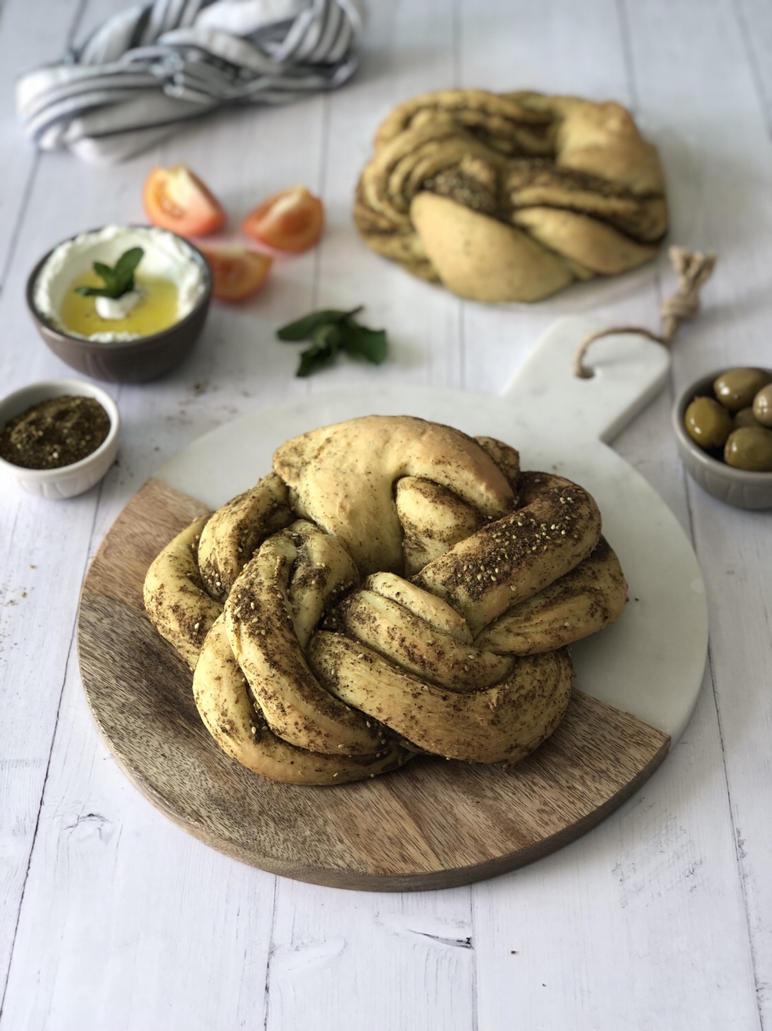 Braided Zaatar Bread - Gemini Bakes